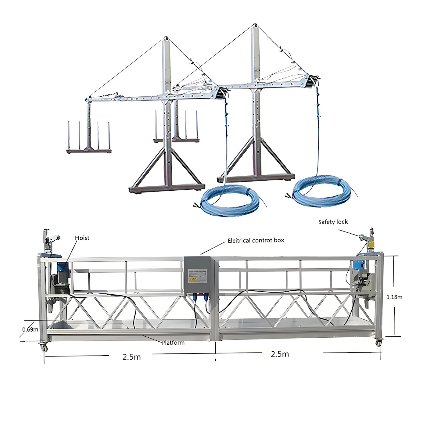 Steel-painted-suspended-platform-cradlegondola-ZLP-800